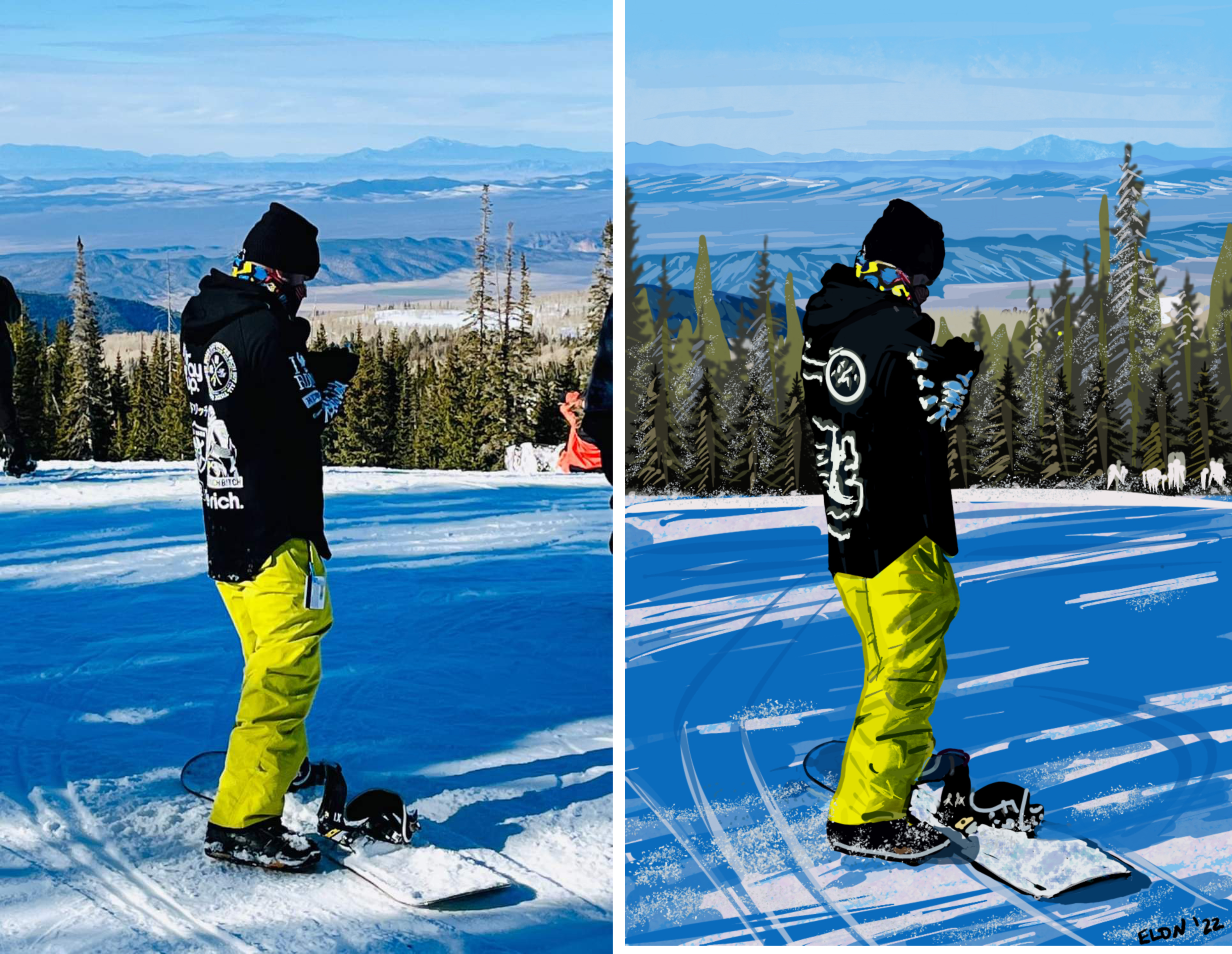 ShredN Brian Head - Original Photo vs Painting | Foundation