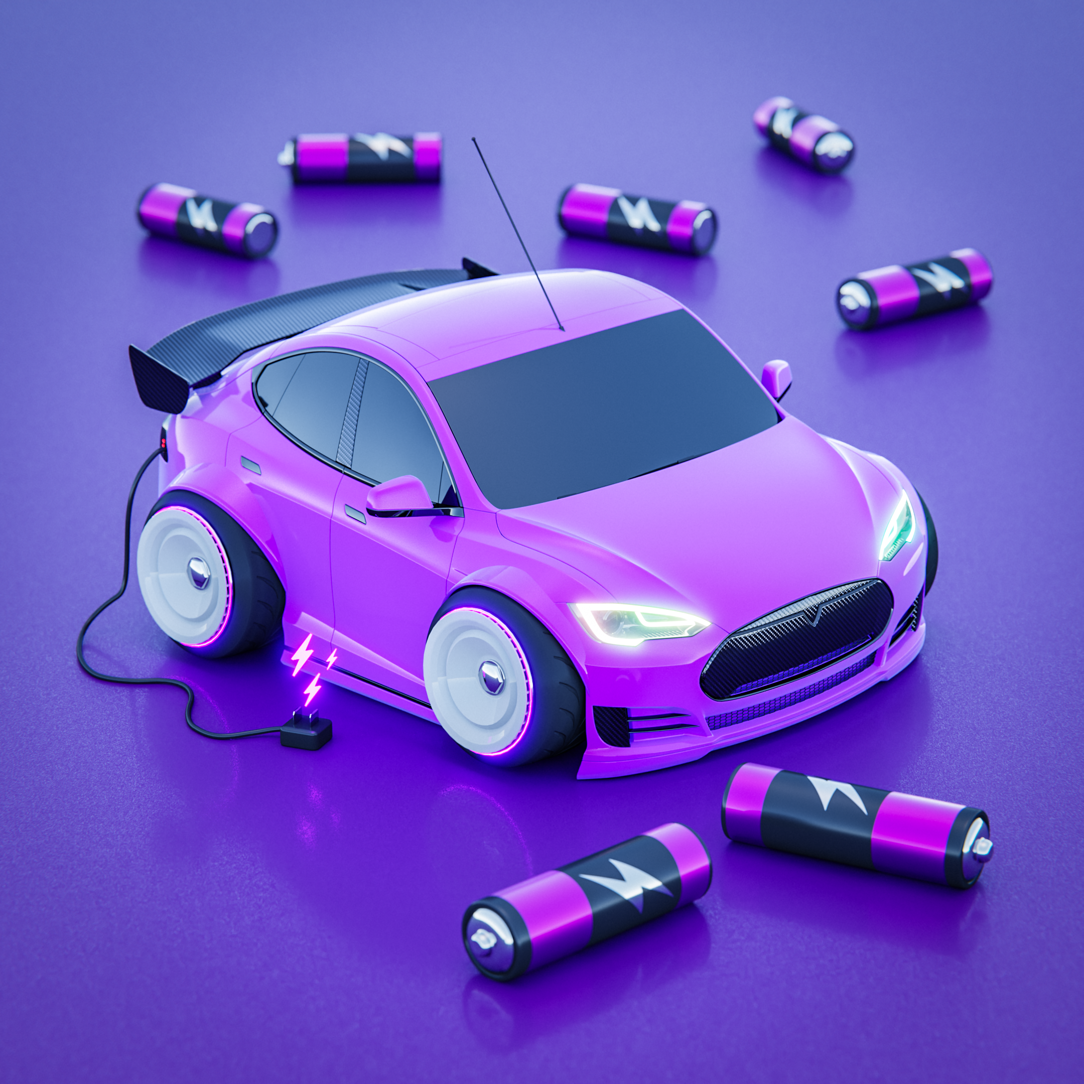 CARtoon Tesla - (Pink Edition) | Foundation